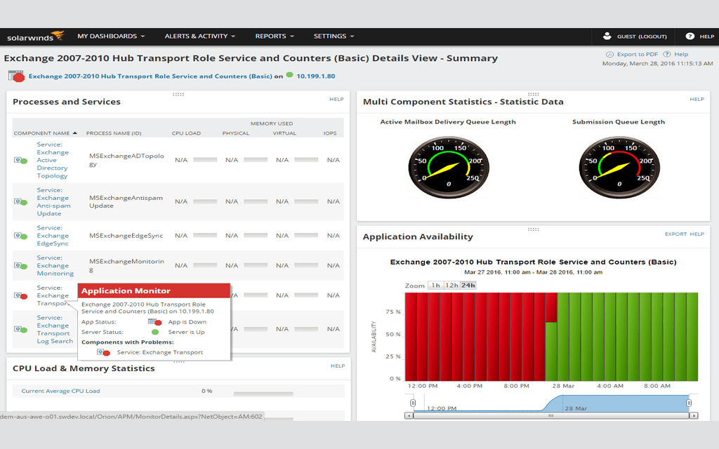Exchange Monitoring Tool - Monitor Server Performance | SolarWinds