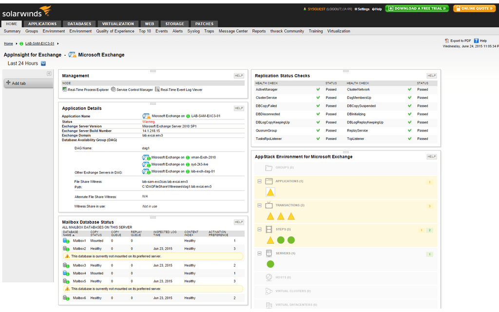 Exchange Monitoring Tool - Monitor Server Performance | SolarWinds