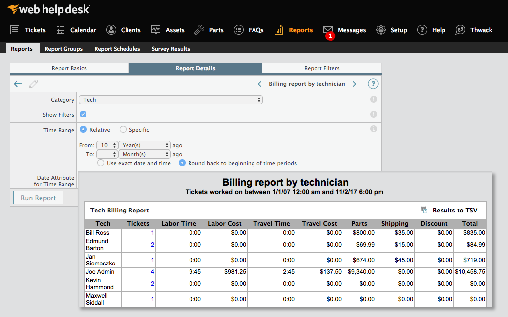 Reports Management, Help Desk Reporting – Web Help Desk | SolarWinds